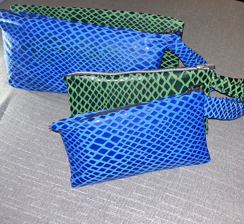 Large Beautiful Python Rubber Texture Green/black Vinyl Handbag Large ...