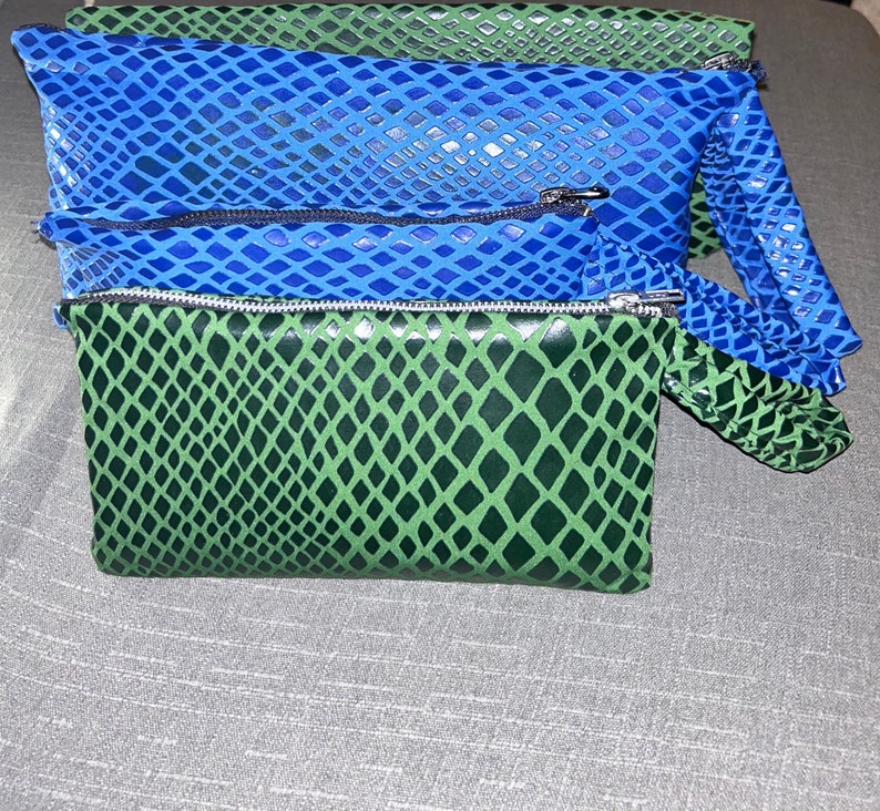 Large Beautiful Python Rubber Texture Green/black Vinyl Handbag Large ...