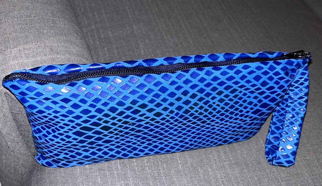 Large Beautiful Python Rubber Texture Blue/black Vinyl Handbag Large - Etsy