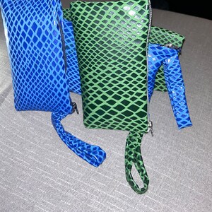 Large Beautiful Python Rubber Texture Green/black Vinyl Handbag Large ...