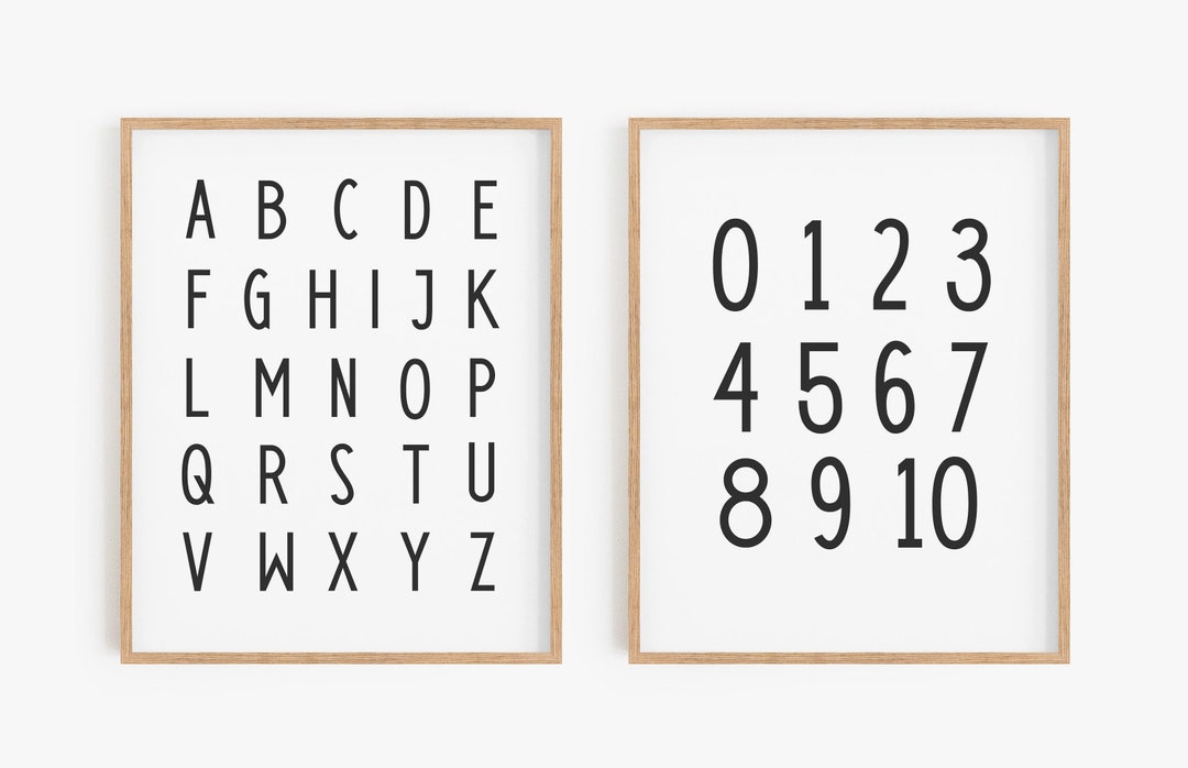 Alphabet and Number Prints, Montessori Educational Posters (digital ...