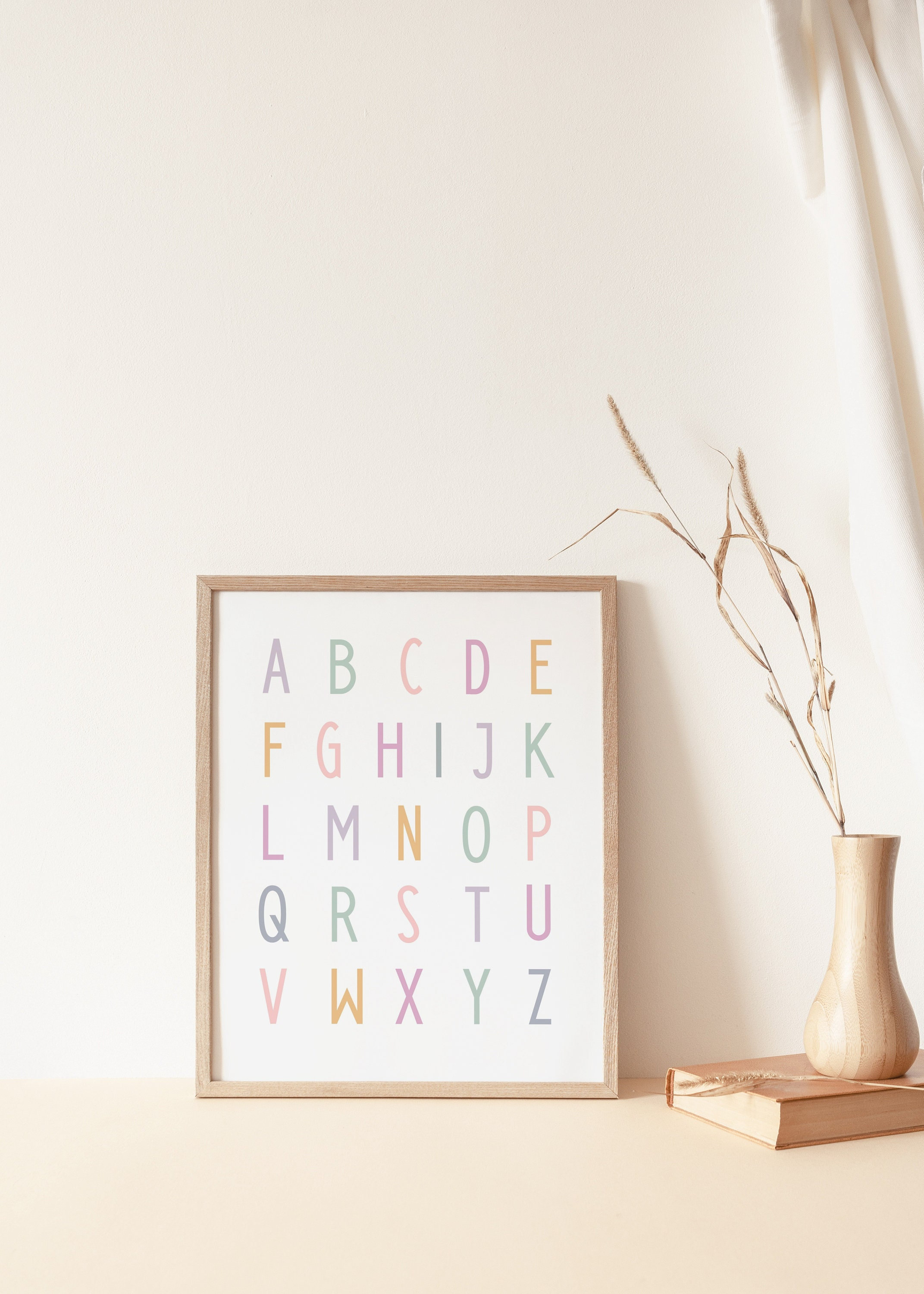 Pastel Alphabet Poster Pastel Nursery Decor ABC Print | Etsy