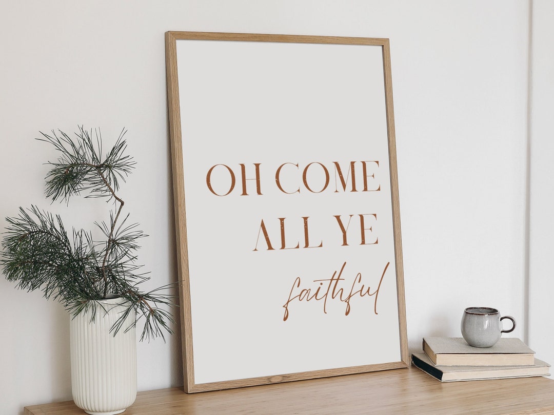 Oh Come All Ye Faithful, Christian Christmas Wall Art, Christmas Song ...