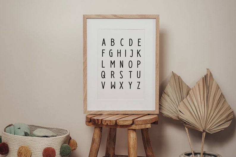 Minimalist Alphabet Poster, Educational Poster, Montessori Printable ...