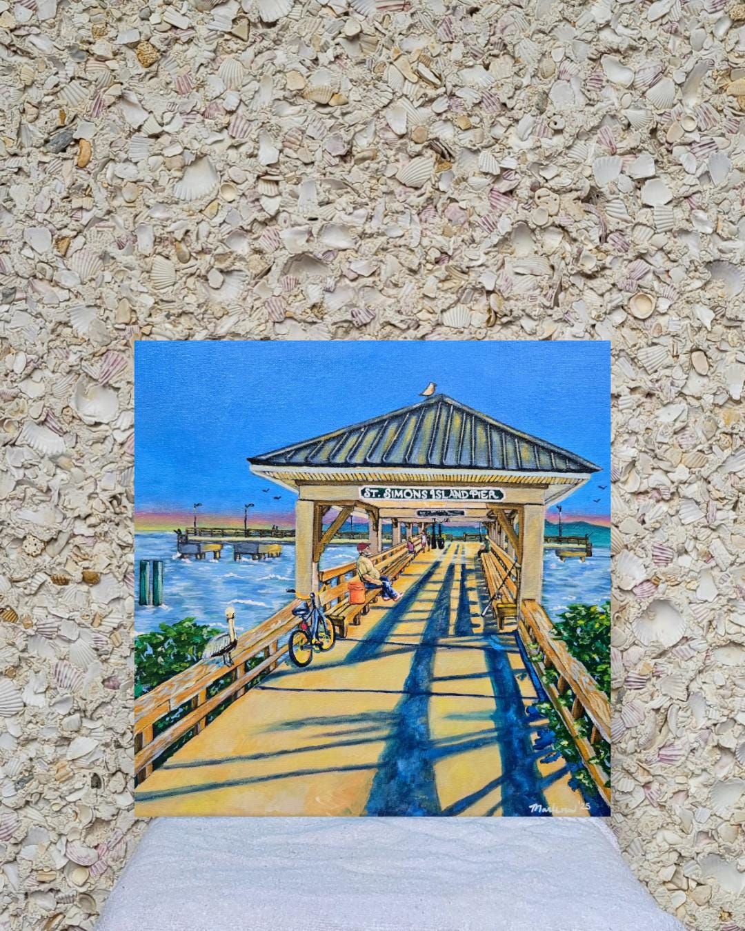 St. Simons Island Pier Painting – Coastal Wall Art, Beach House Decor ...