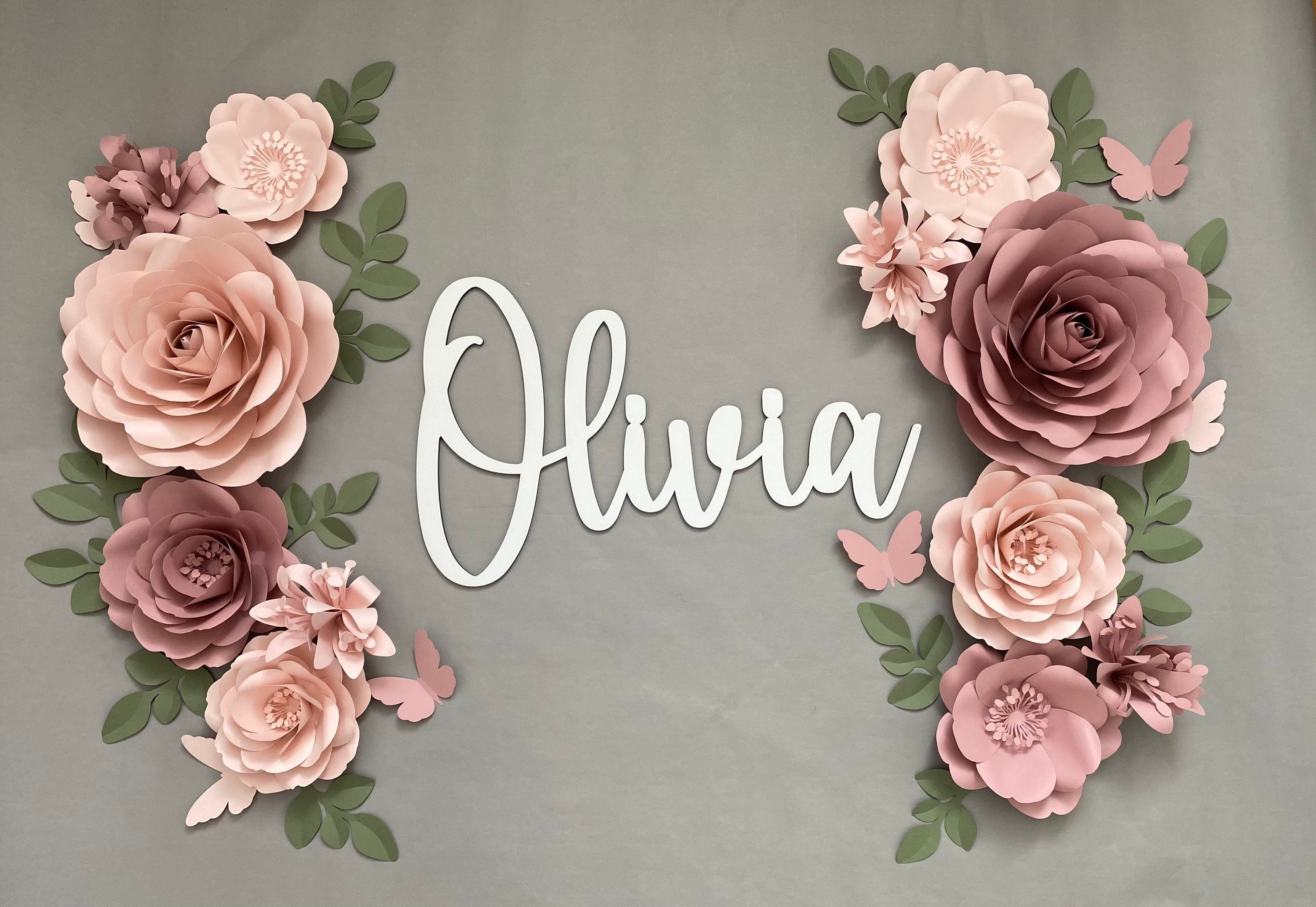 Dusty Rose Paper Flower Set Dusty Rose Nursery Flowers - Etsy Canada