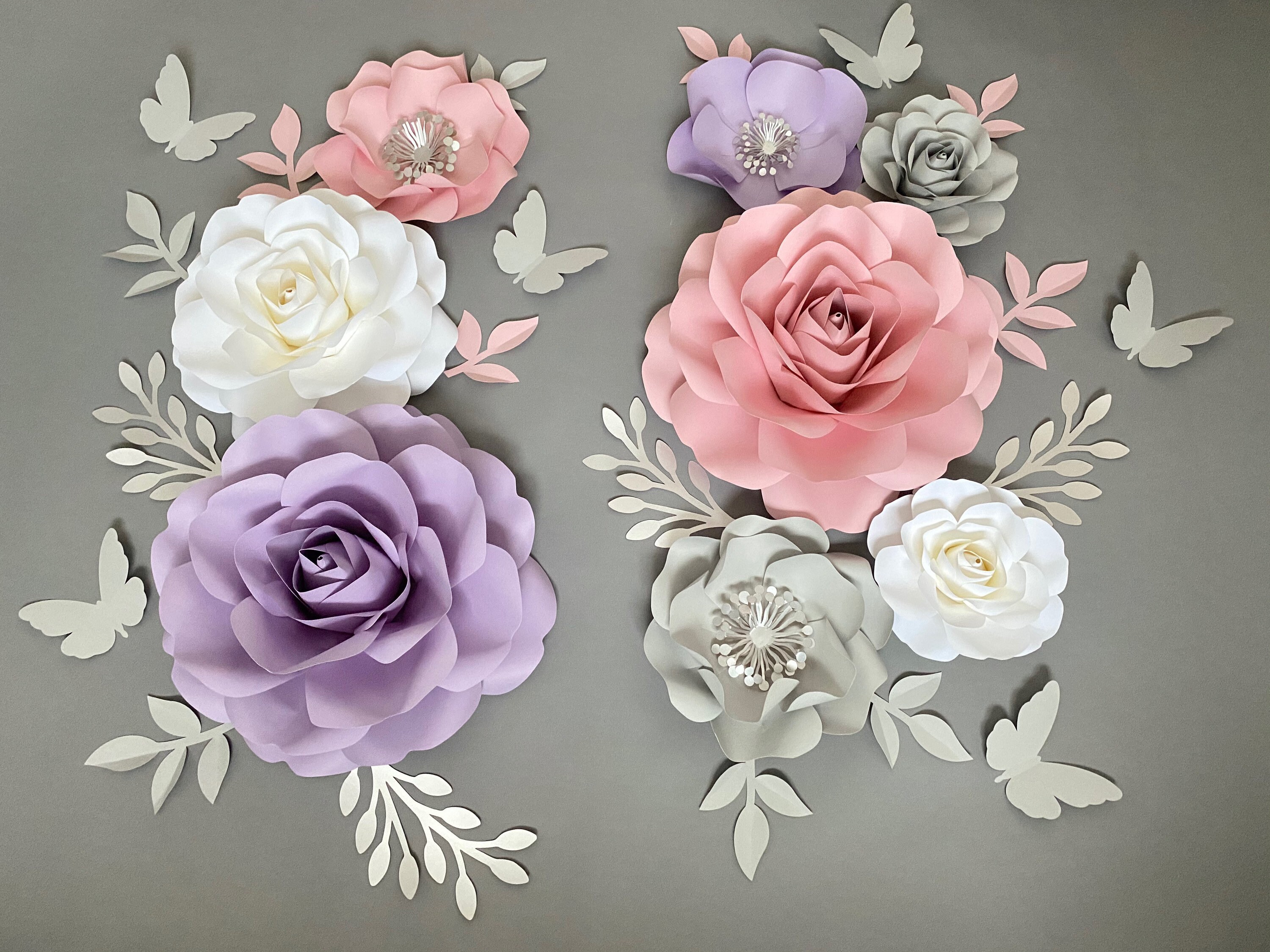 Purple Paper Flowers Paper Flower Wall Decor Purple Nursery - Etsy Canada