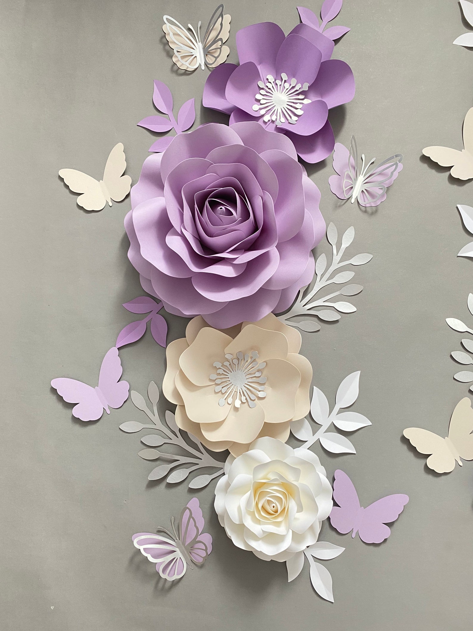 Purple Paper Flowers Purple Nursery Flowers Nursery Paper - Etsy