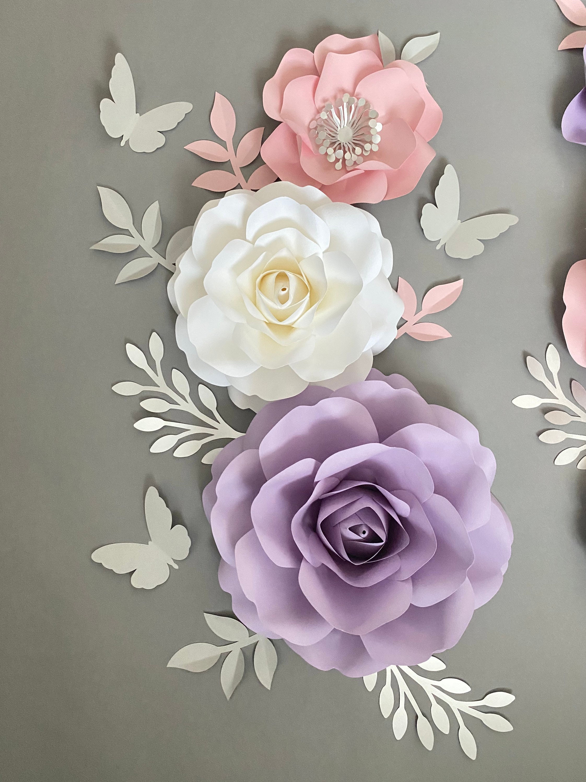 Purple Paper Flowers Paper Flower Wall Decor Purple Nursery - Etsy Canada