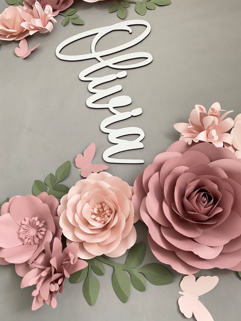 Dusty Rose Paper Flower Set Dusty Rose Nursery Flowers - Etsy Canada