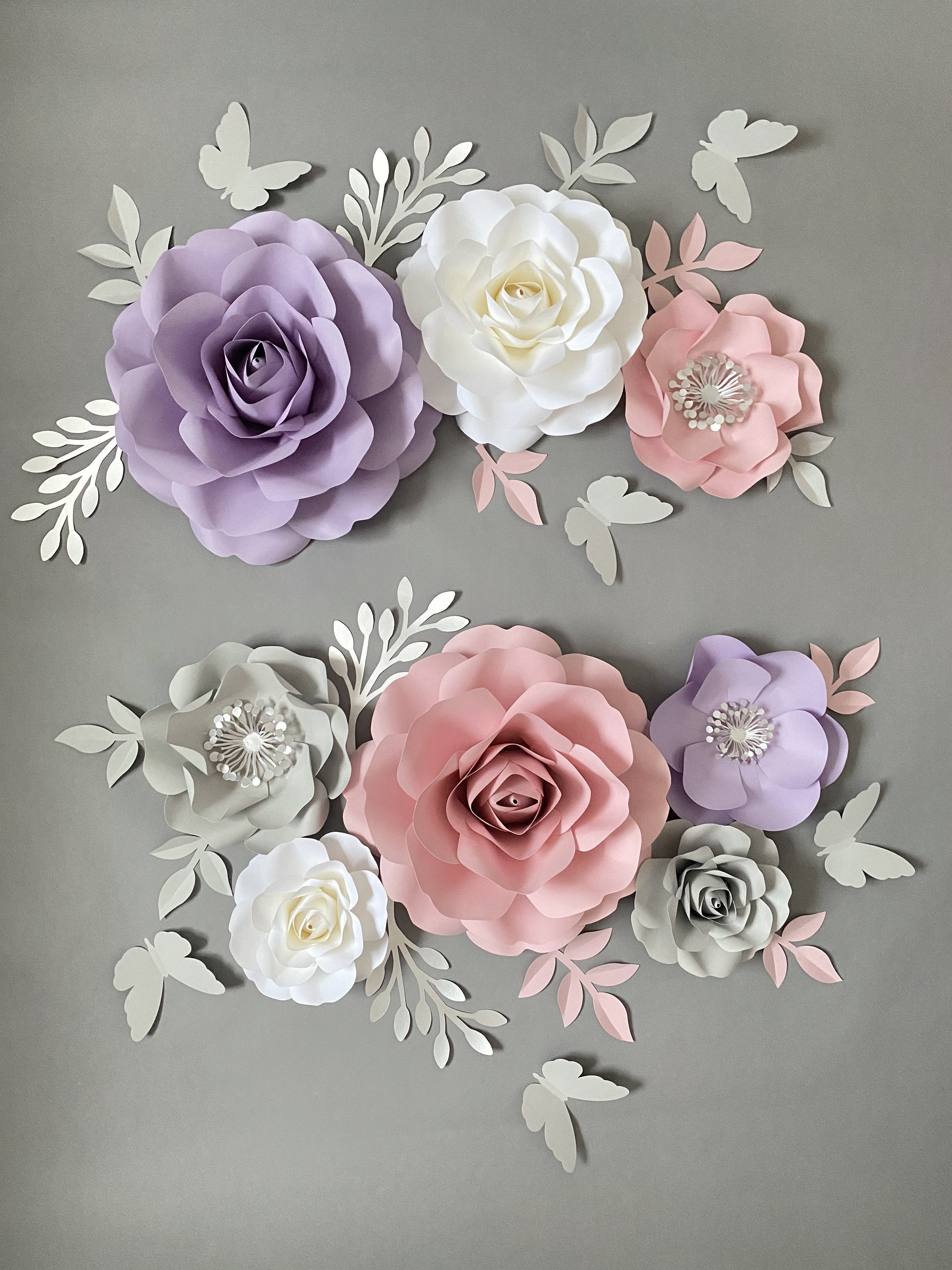 Purple Paper Flowers Paper Flower Wall Decor Purple Nursery - Etsy Canada