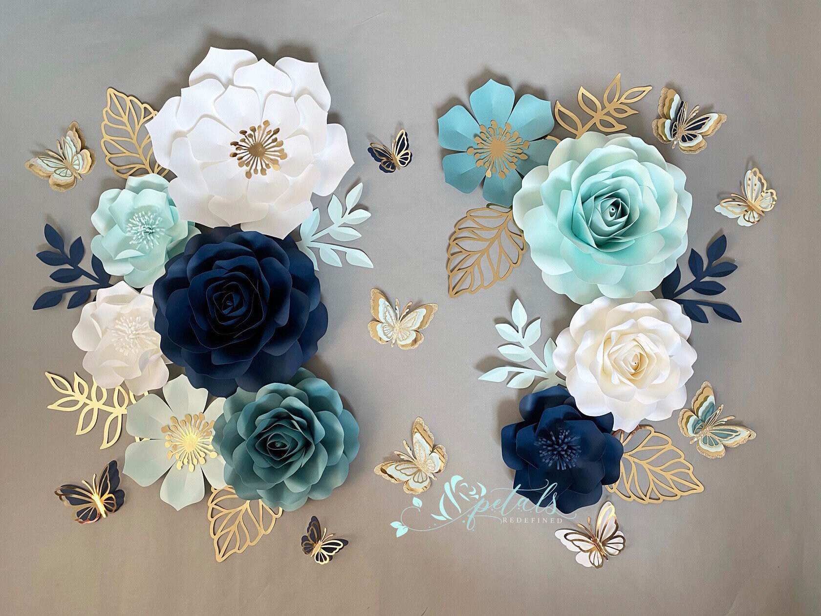 Paper Flower Wall Decor Blue Nursery Wall Paper Flowers - Etsy Canada
