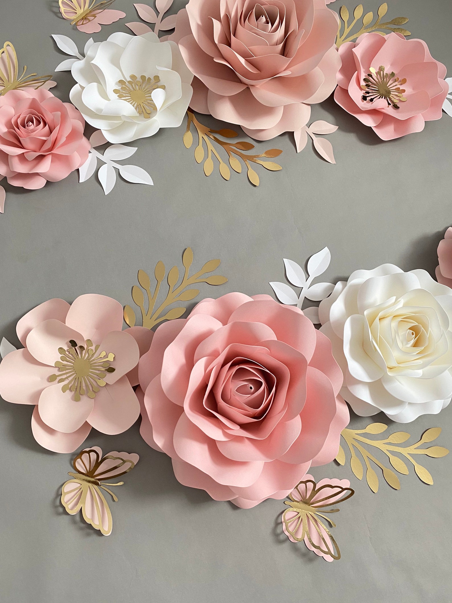Paper Flowers Blush Pink Nursery Flowers Nursery Paper - Etsy