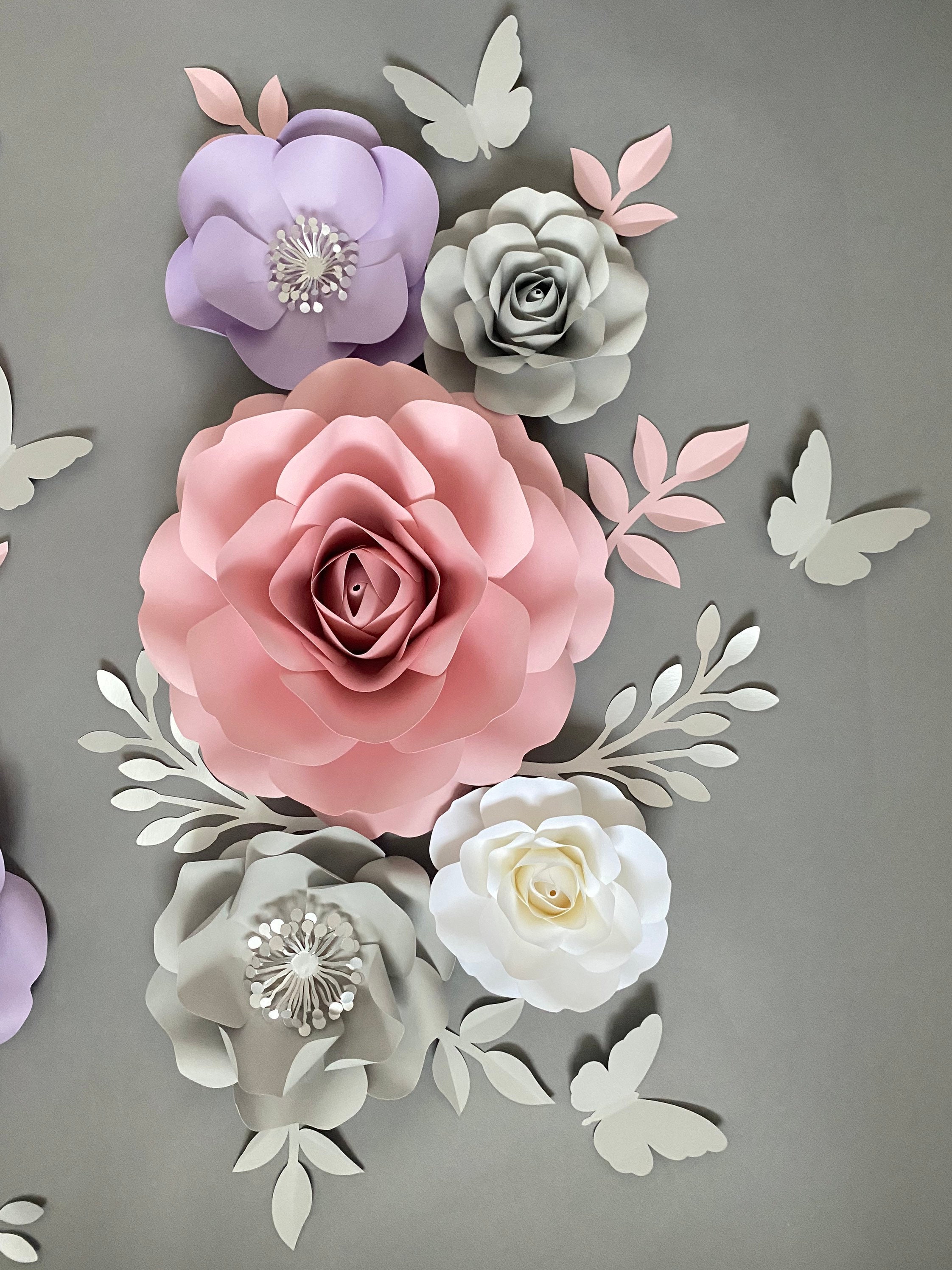 Purple Paper Flowers Paper Flower Wall Decor Purple Nursery - Etsy Canada