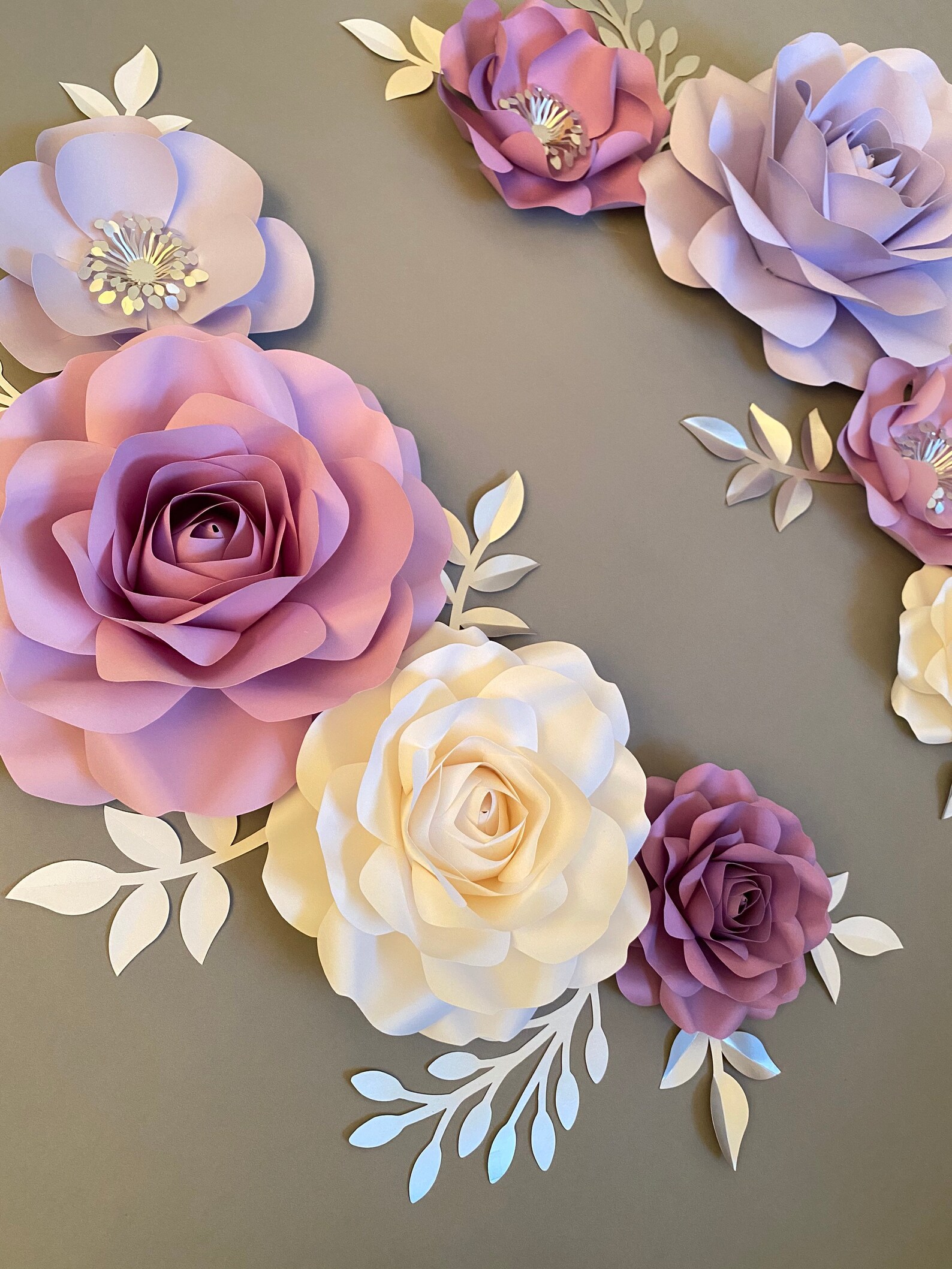 Purple Paper Flower Wall Decor Purple Nursery Flowers - Etsy