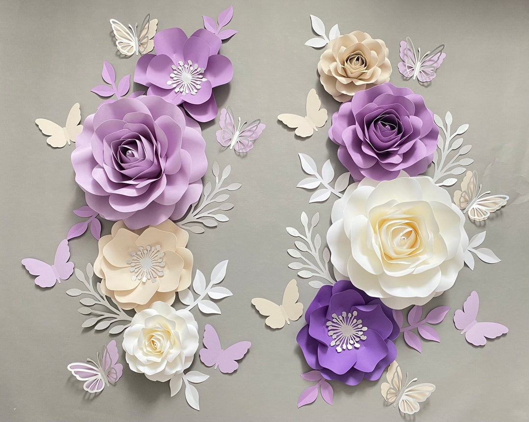 Purple Paper Flowers Purple Nursery Flowers Nursery Paper Flower Wall ...