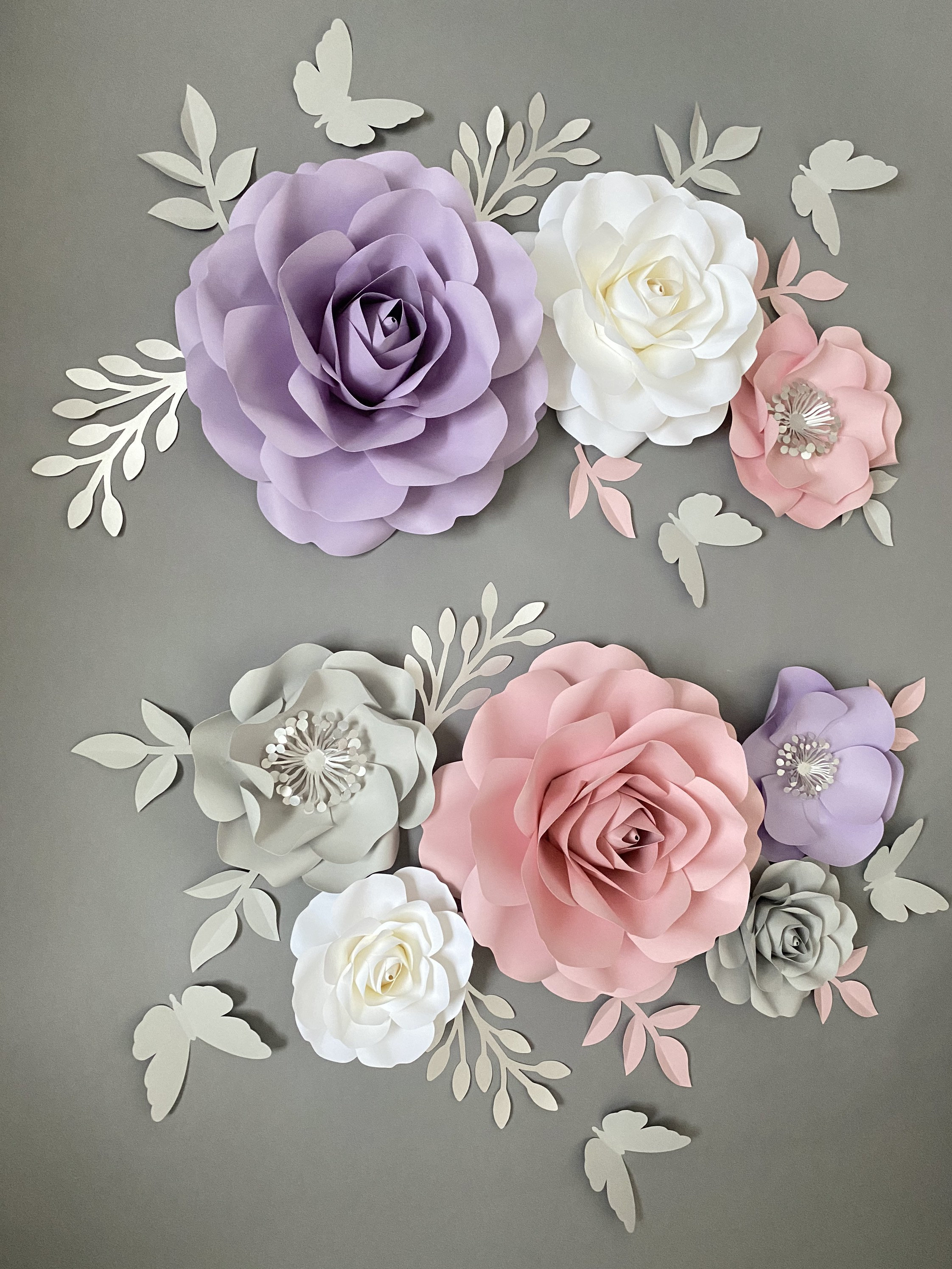 Purple Paper Flowers Paper Flower Wall Decor Purple Nursery - Etsy Canada