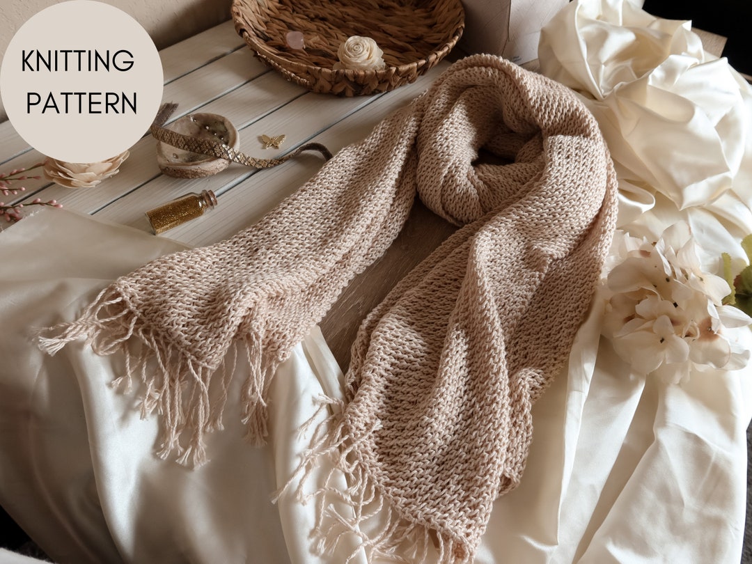 Knit Shawl PATTERN, Rectangle Shawl Downloadable Pattern, PDF Knitting ...