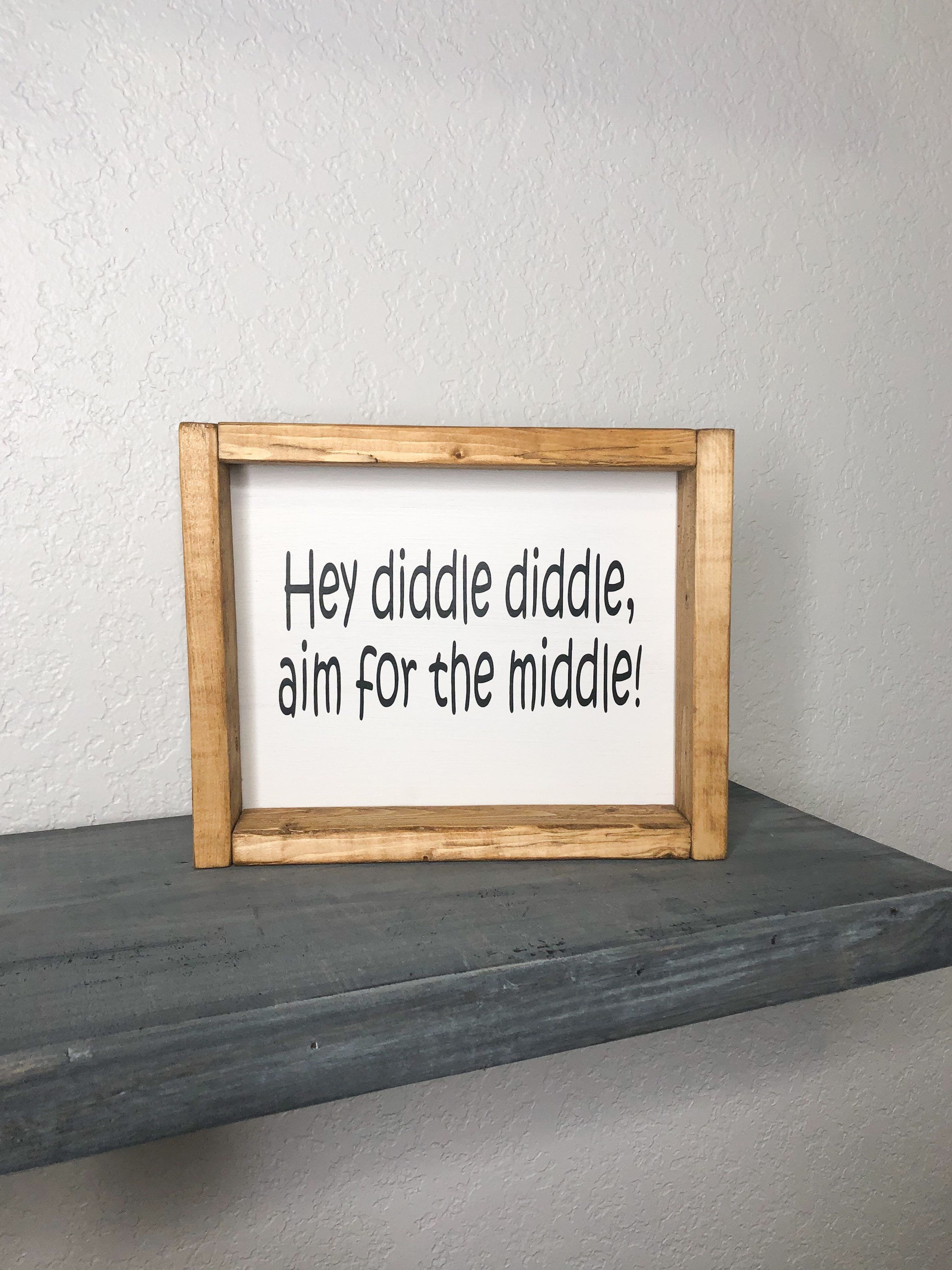 Hey Diddle Diddle / Funny Bathroom Sign | Etsy