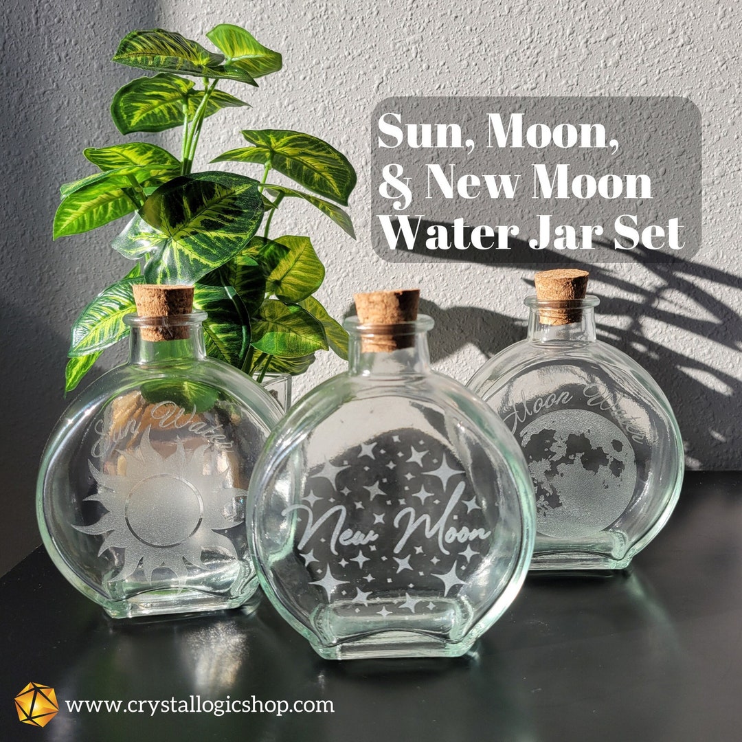 Sun and Moon Gifts, Moon Water Jar, New Moon Water Glass, Sun Water ...