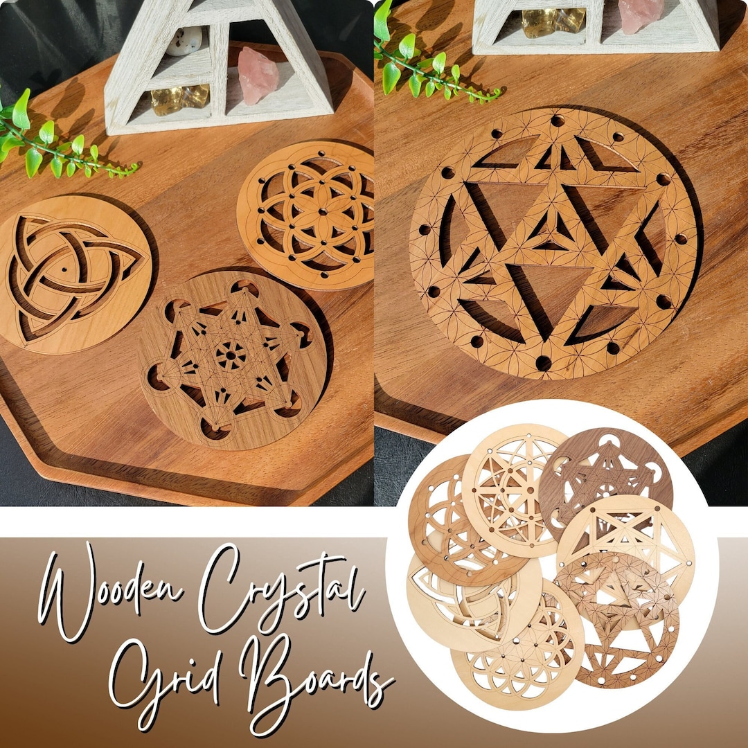 Wooden Crystal Grids, Crystal Grid Boards, Sacred Geometry Gift ...