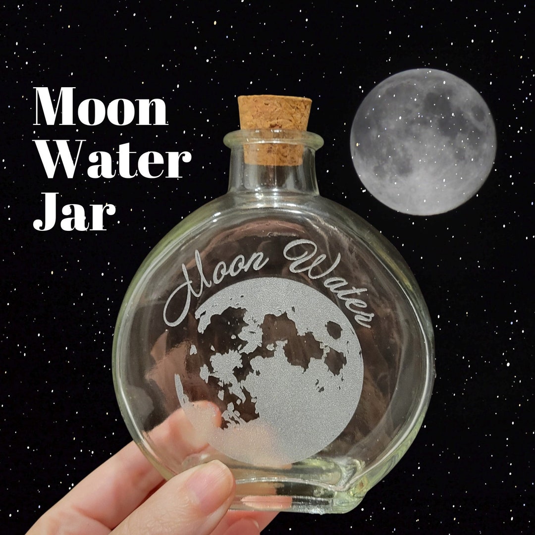 Moon Water Jar, Personalized Glass Jar With Lid, Moon Water Bottle ...