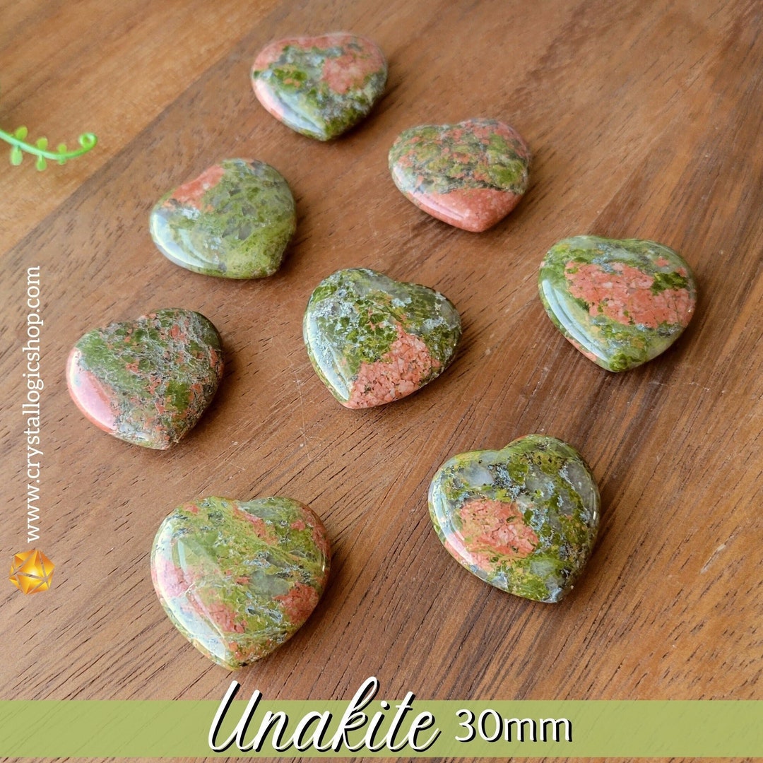 Unakite Stones, Crystal Heart Carving, Small Crystal Heart, Heart ...