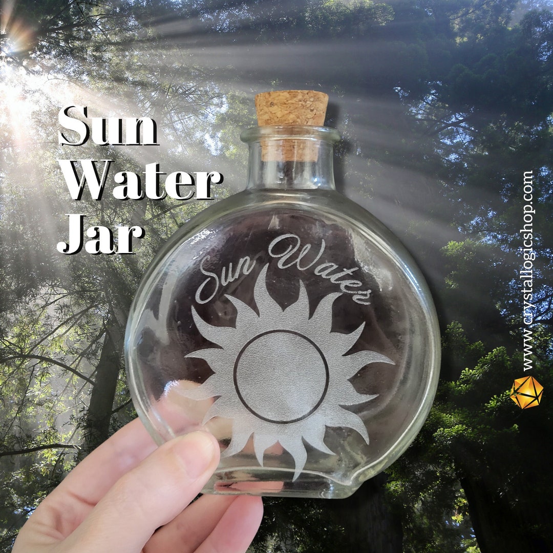 Sun Water, Glass Jar With Cork Lid, Sun Worship, Personalized Glass Jar ...
