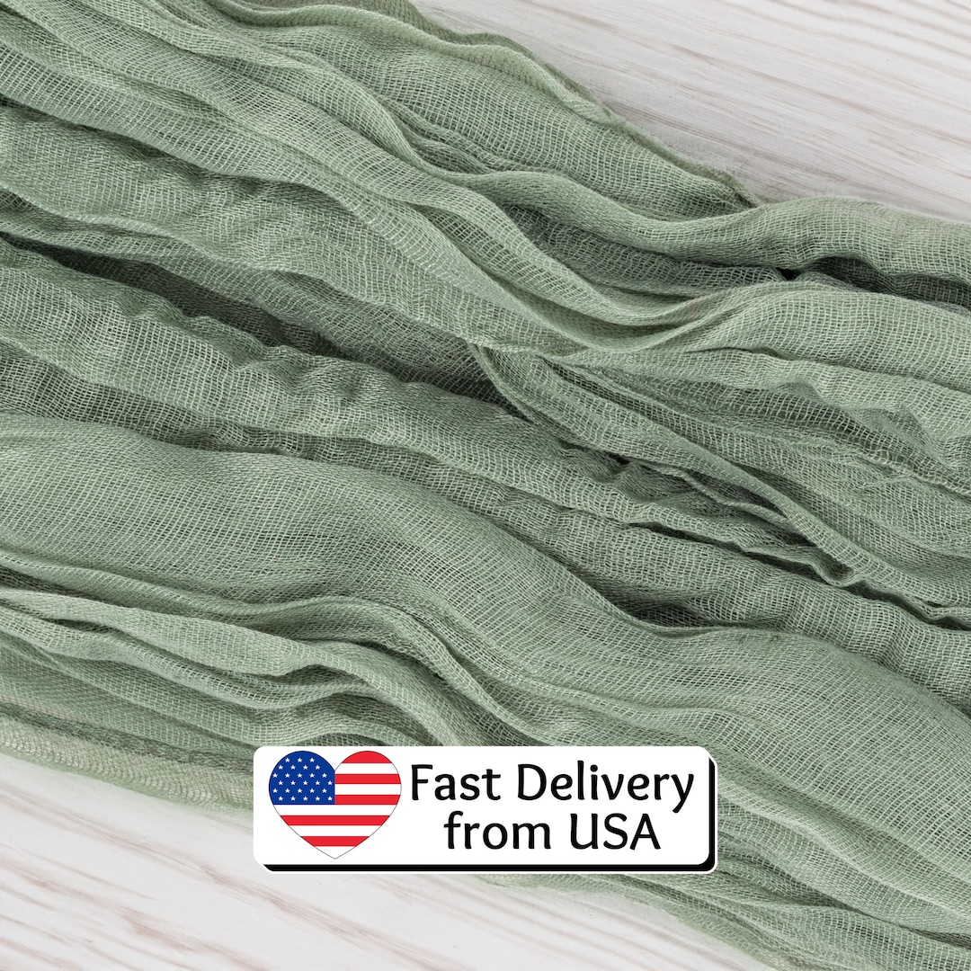 Sage Green Cheesecloth Table Runner, Boho Table Runner, Sheer Table ...