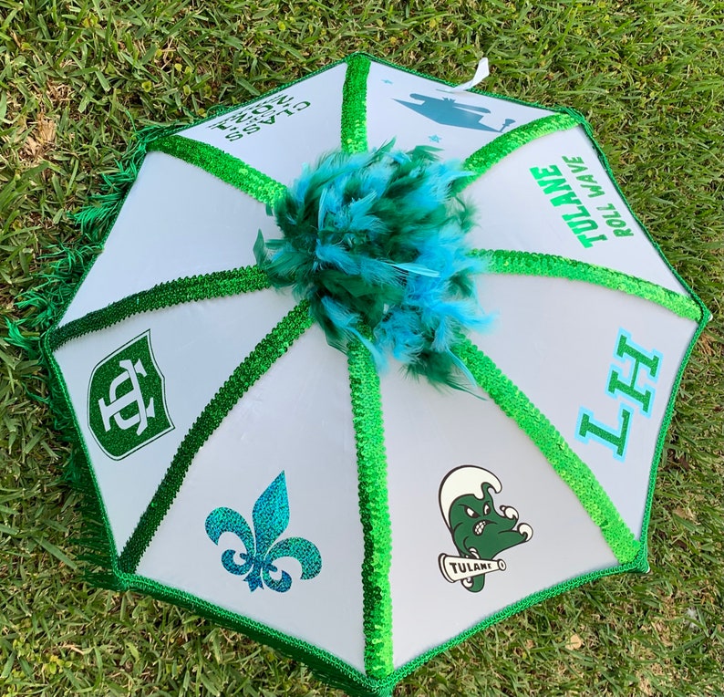 Tulane Secondline Umbreallas, Tulane Graduation, Tulane Umbrella ...