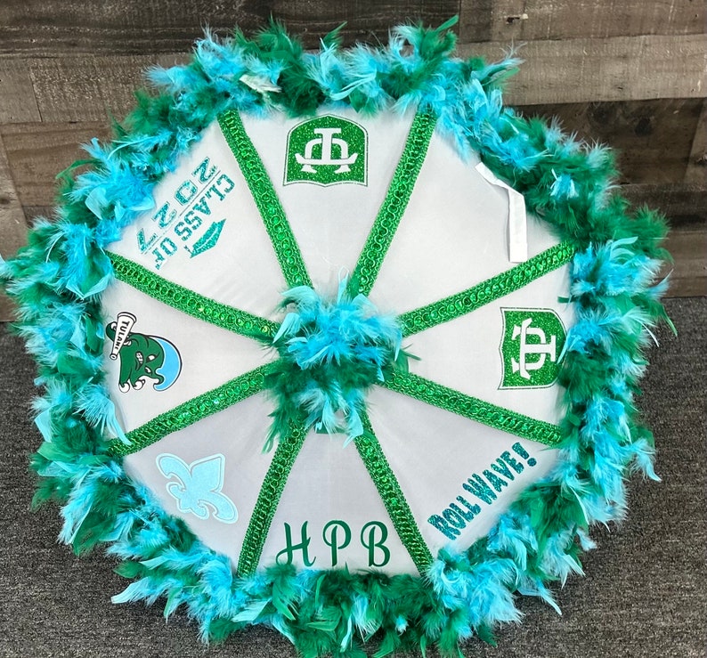 Tulane Secondline Umbreallas, Tulane Graduation, Tulane Umbrella ...