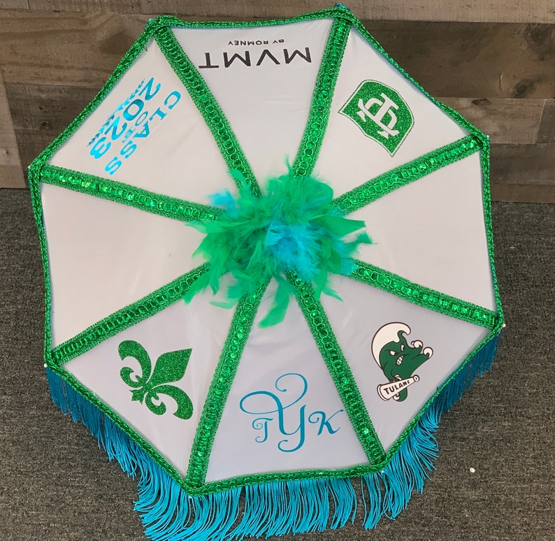 Tulane Secondline Umbreallas, Tulane Graduation, Tulane Umbrella ...