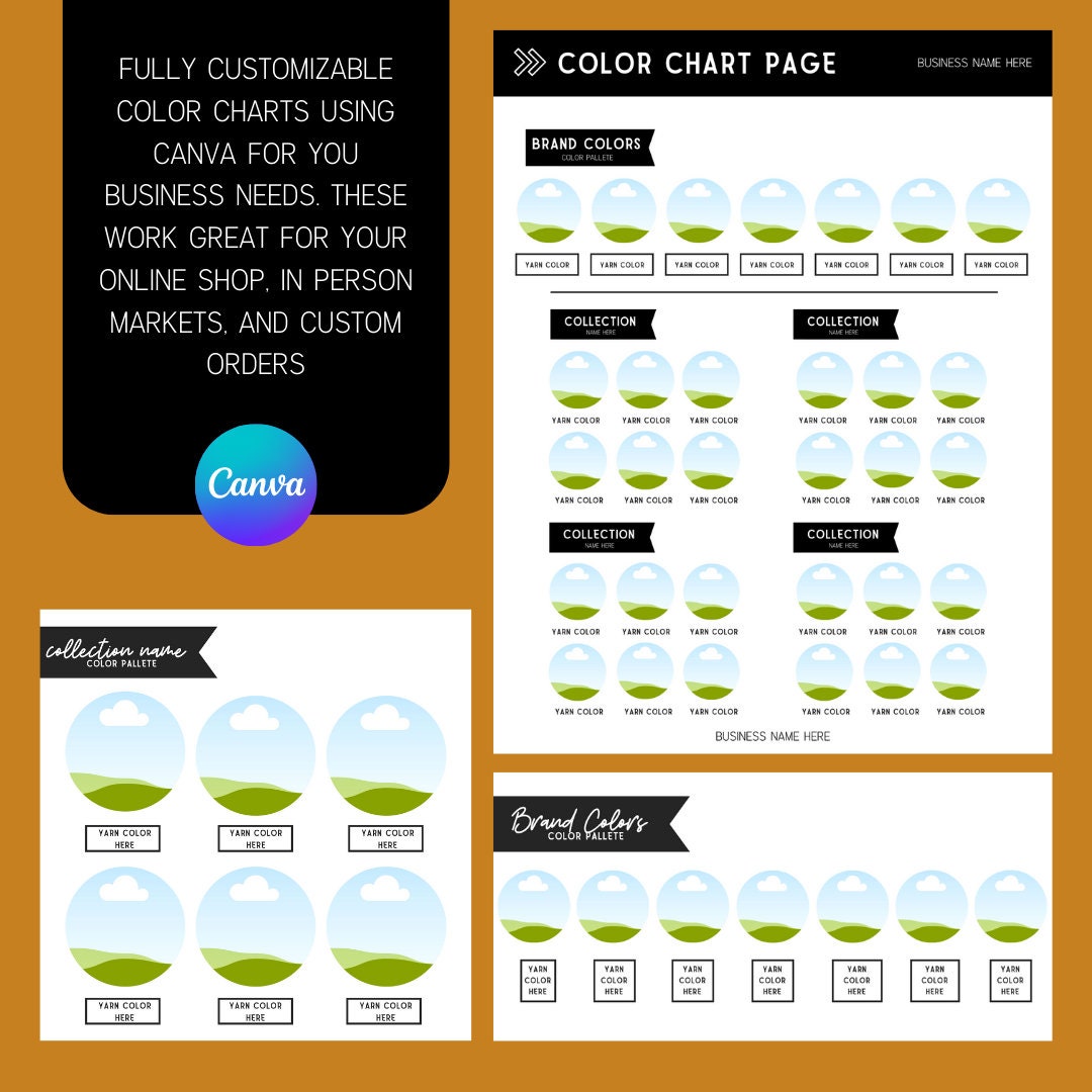 Customizable Color Charts Canva Template - Etsy Canada