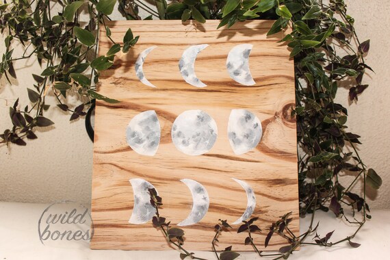 Hand-painted Moon Phase Board | Etsy