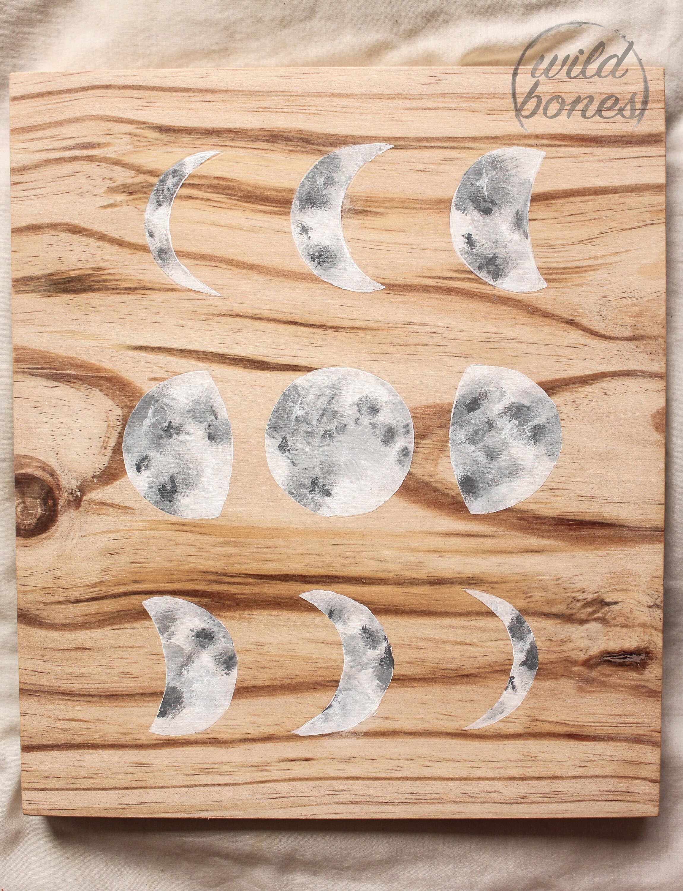 Hand-painted Moon Phase Board - Etsy