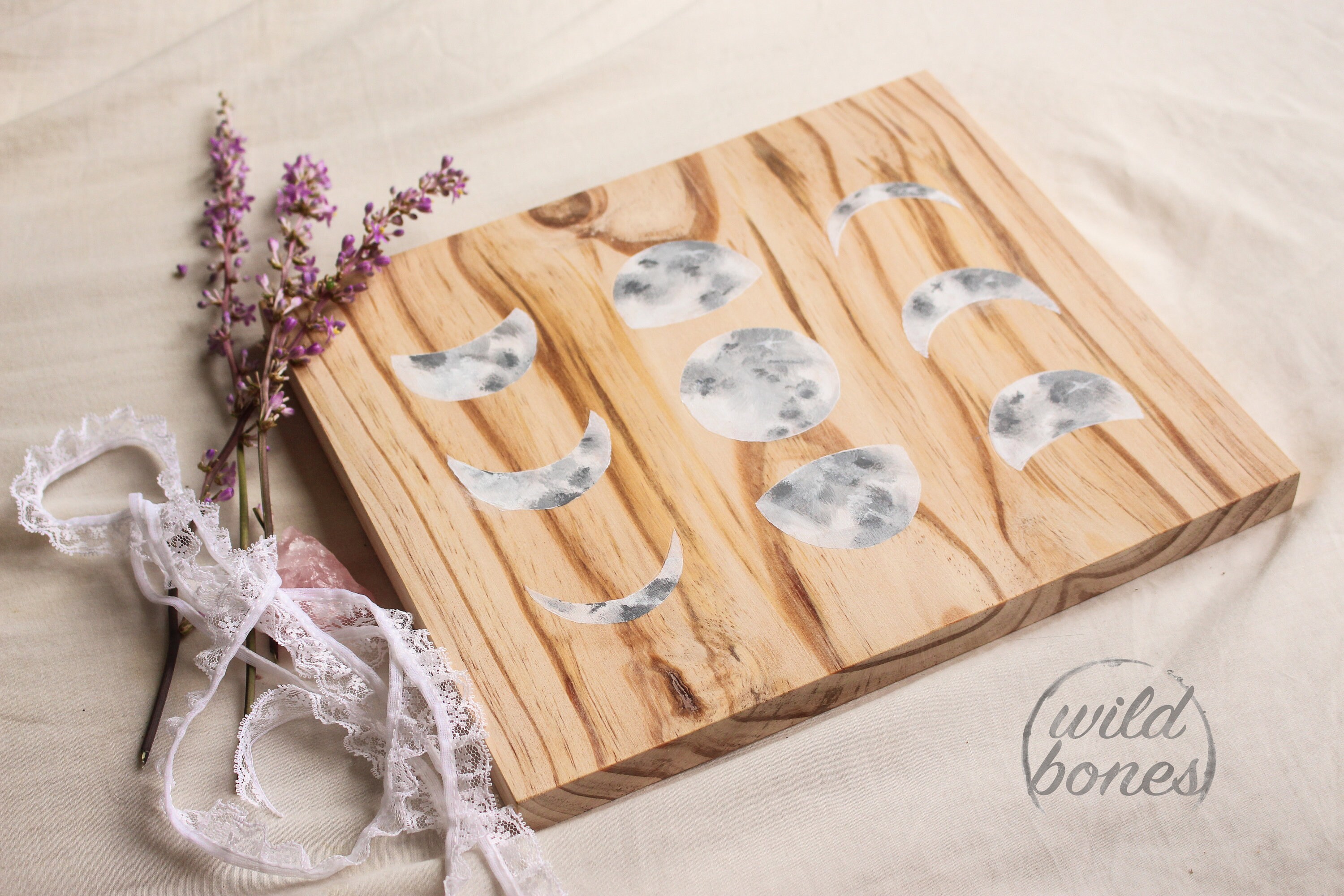 Hand-painted Moon Phase Board - Etsy