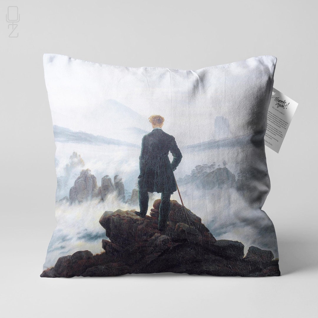 Wanderer Above the Sea of Fog Cushion Cover: Velvet Pillow, Double ...