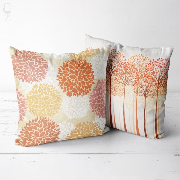 Brown Orange Cushion - Etsy UK