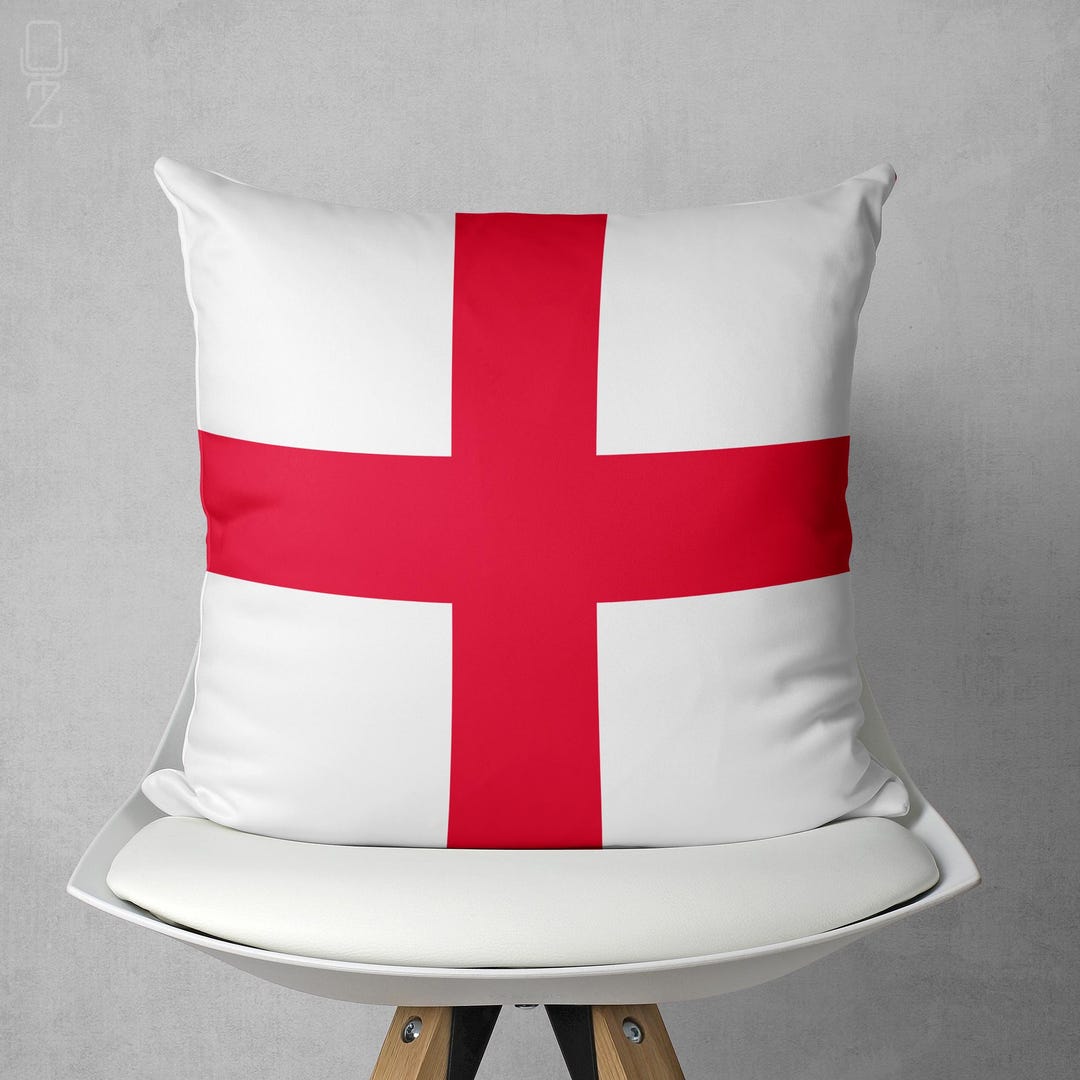 England Flag Cushion Cover: Soft Chenille, Double Sided Print - Etsy