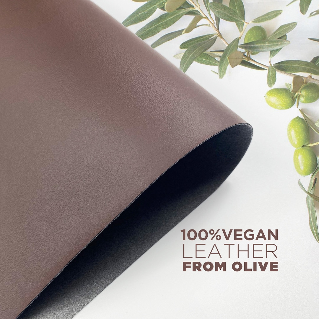 Brown Vegan Leather Fabric: Olive Waste Plant-based Material - Etsy