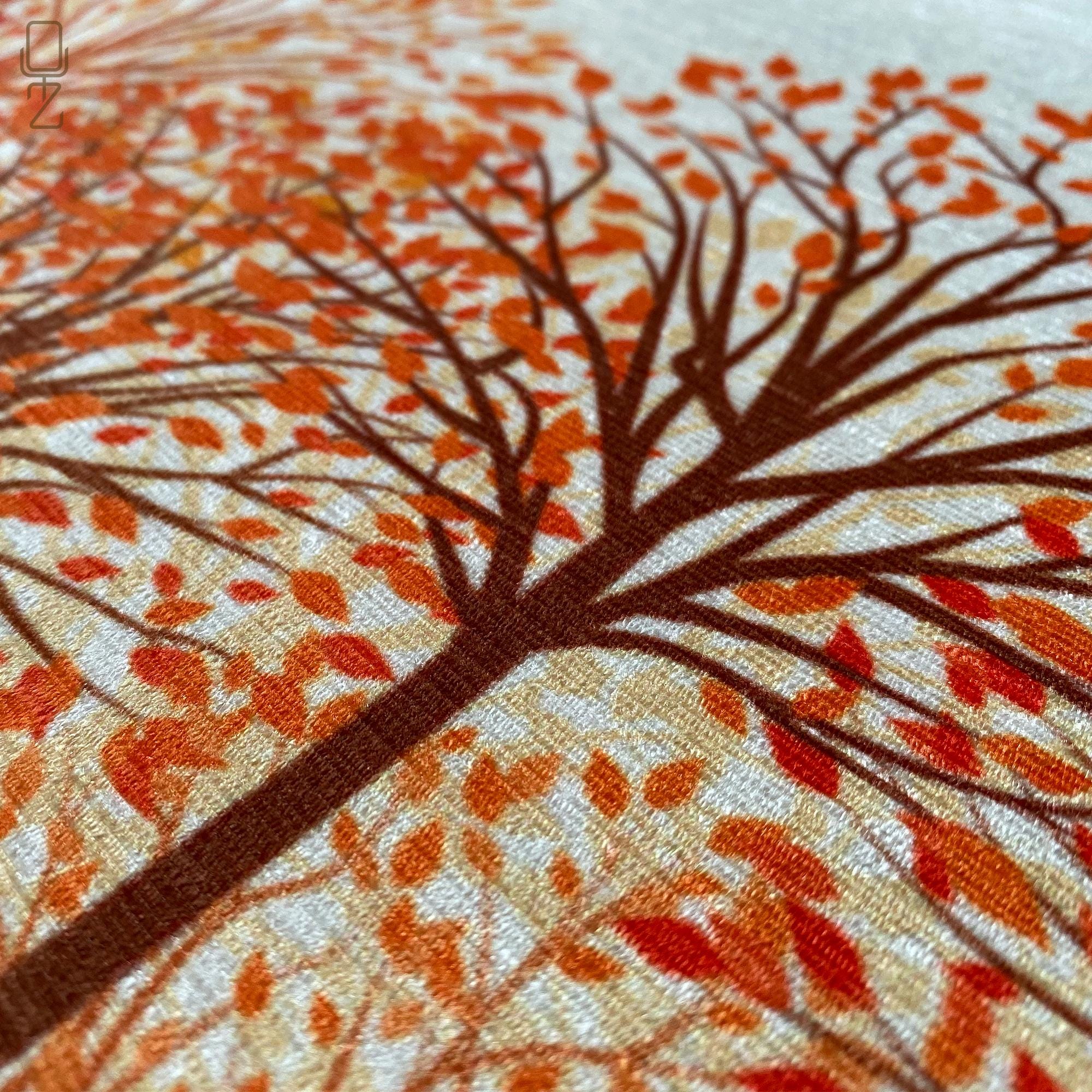 Midcentury Modern Cushion Cover, Orange Abstract Tree Pillow Cover ...