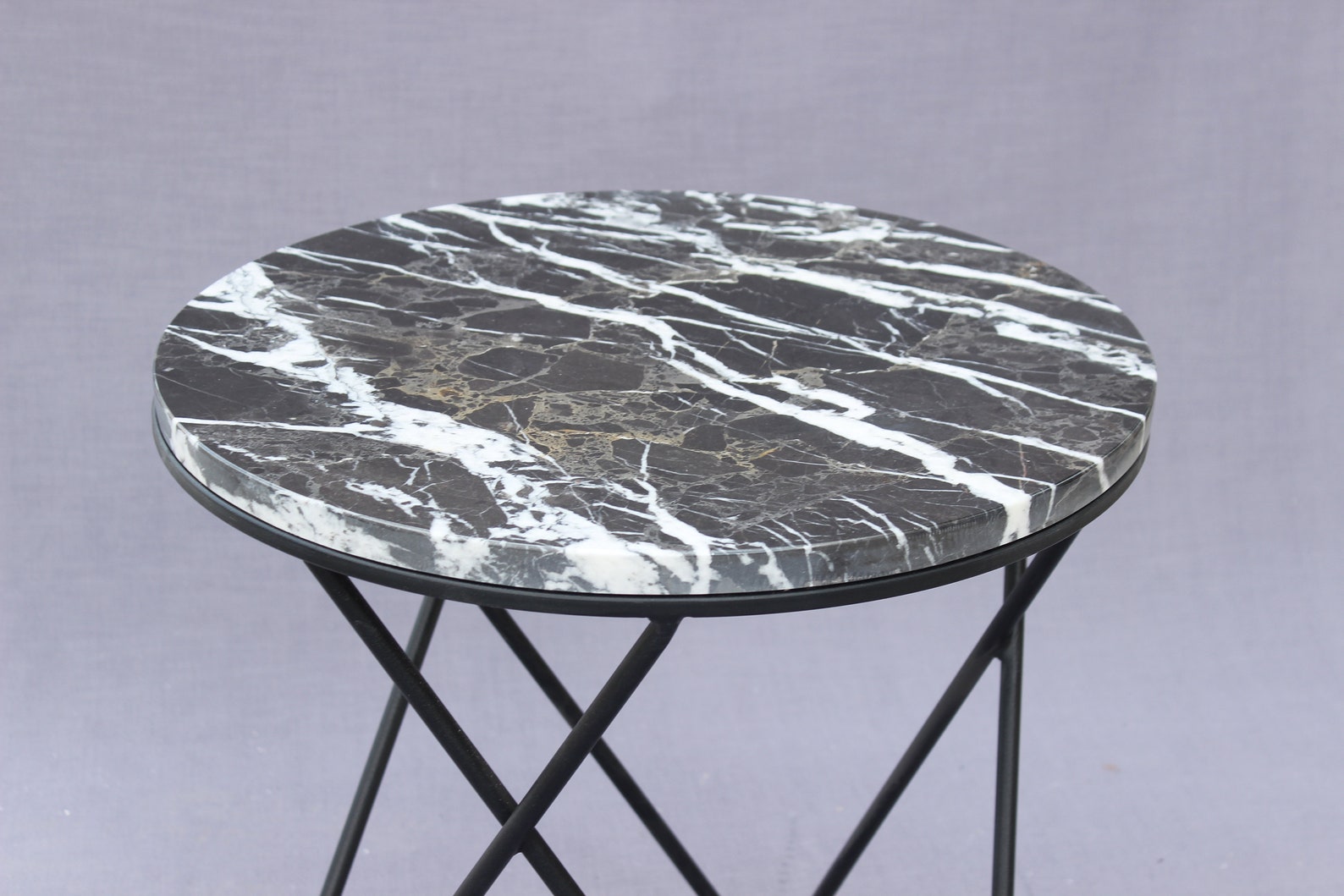 Smoke Grey Marble Round Side Table Luxury Home Near Sofa - Etsy