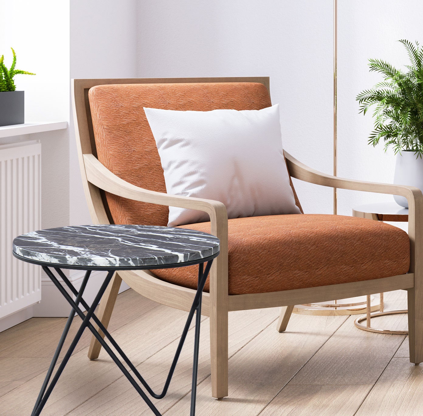 Smoke Grey Marble Round Side Table Luxury Home Near Sofa - Etsy