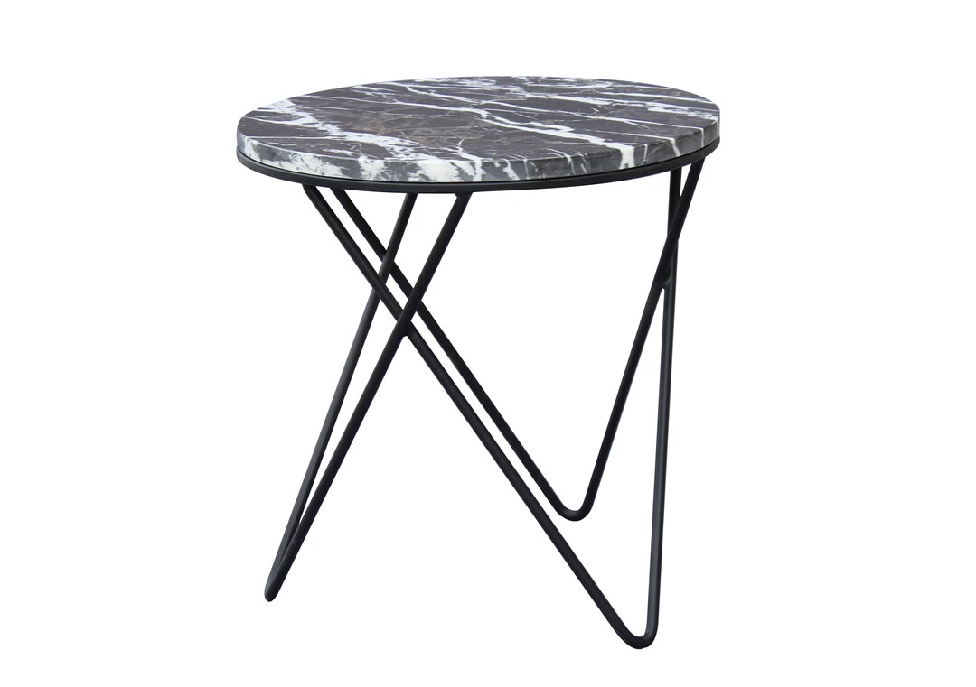 Smoke Grey Marble Round Side Table Luxury Home Near Sofa - Etsy