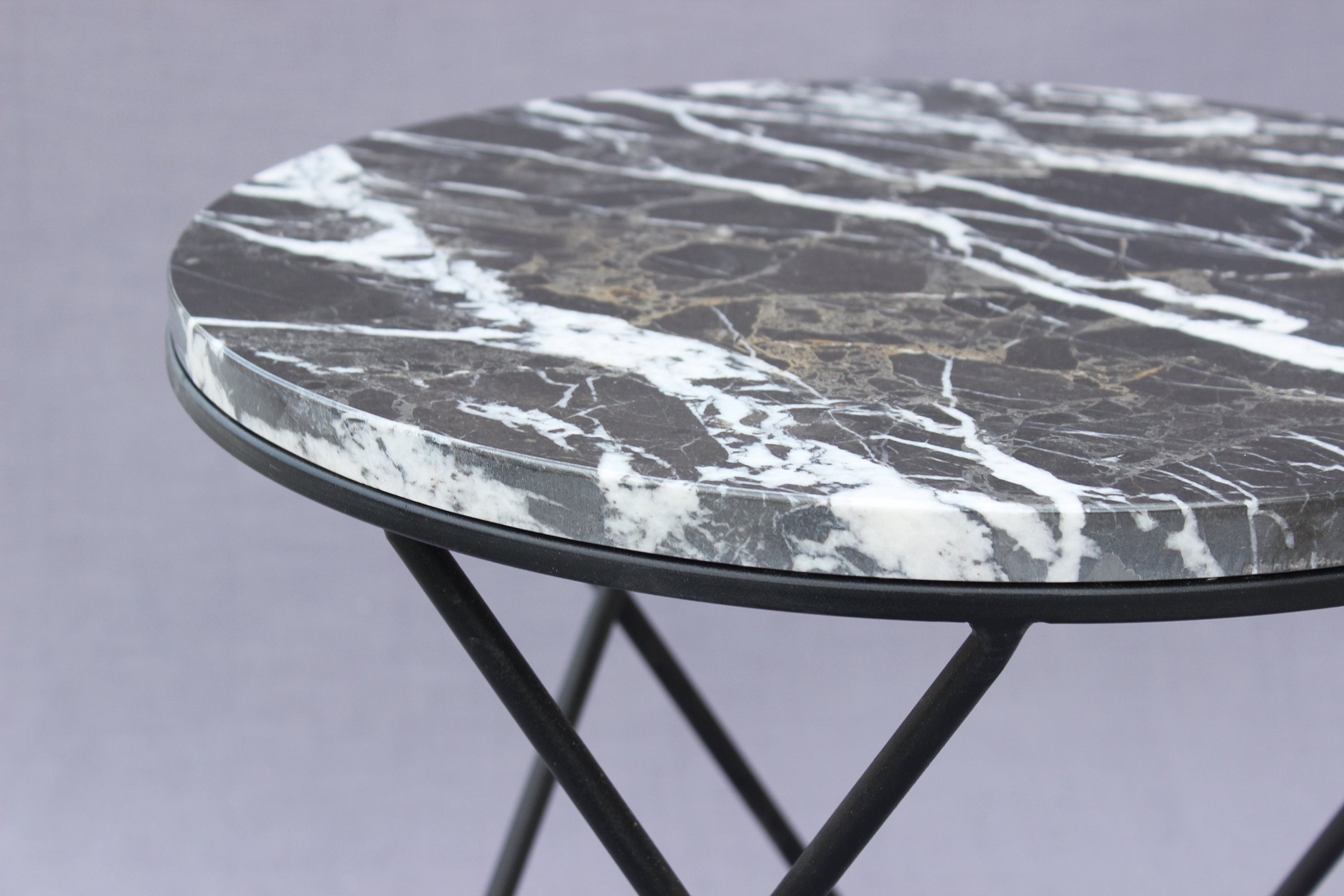 Smoke Grey Marble Round Side Table Luxury Home Near Sofa - Etsy