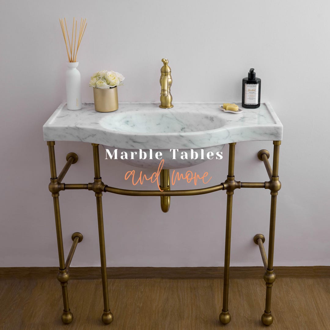 Marble Sink - Elegant Vanity Basin for Luxury Bathrooms - Custom Sizes ...
