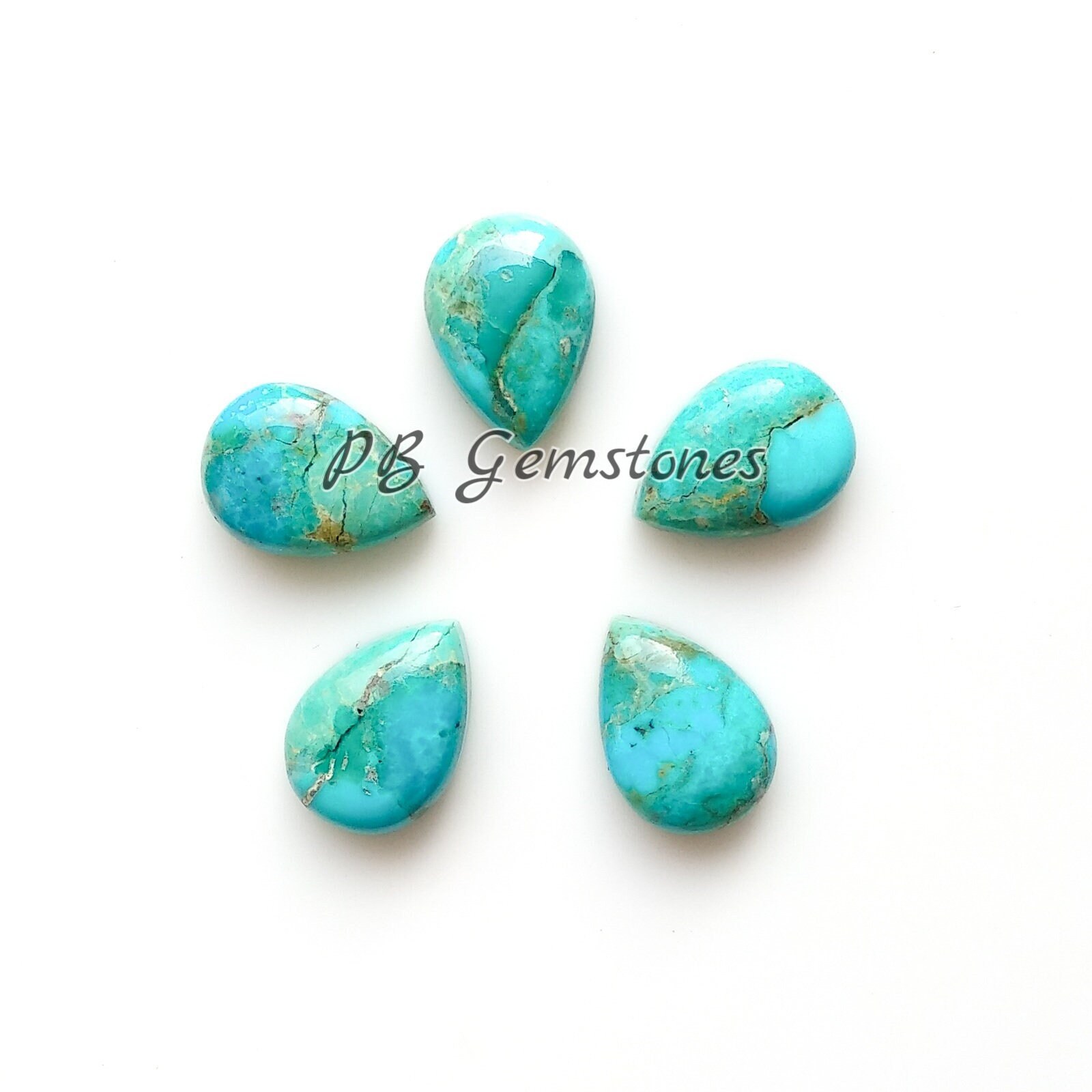 Arizona Turquoise 10x14mm Smooth Pear Cabochon Flat Back - Etsy