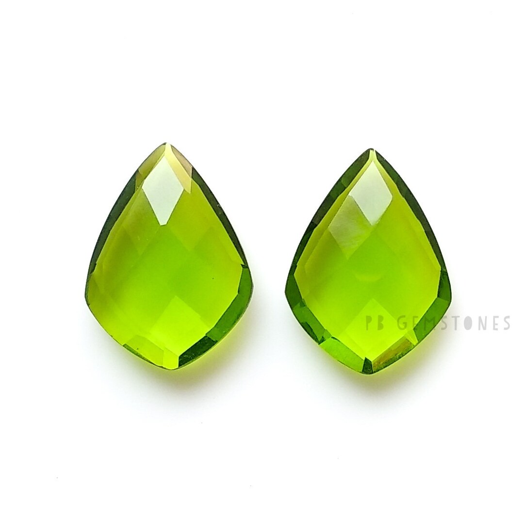 Peridot Quartz 16x22 Mm Kite Shape Faceted Cut Briolette Calibrated ...
