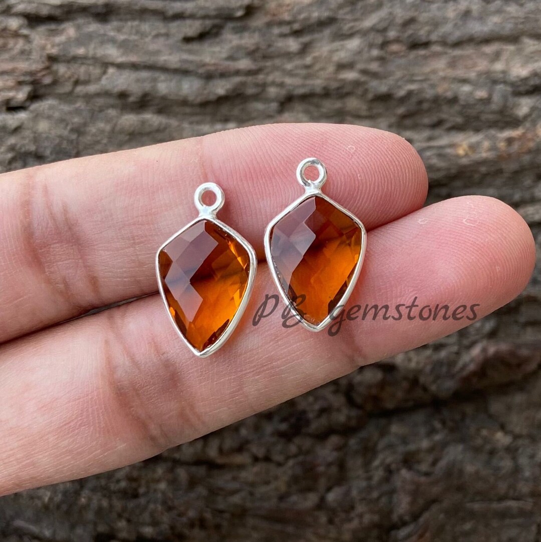 Brandy Citrine Quartz 11x16mm Shield Shape Charm Sterling 925 - Etsy