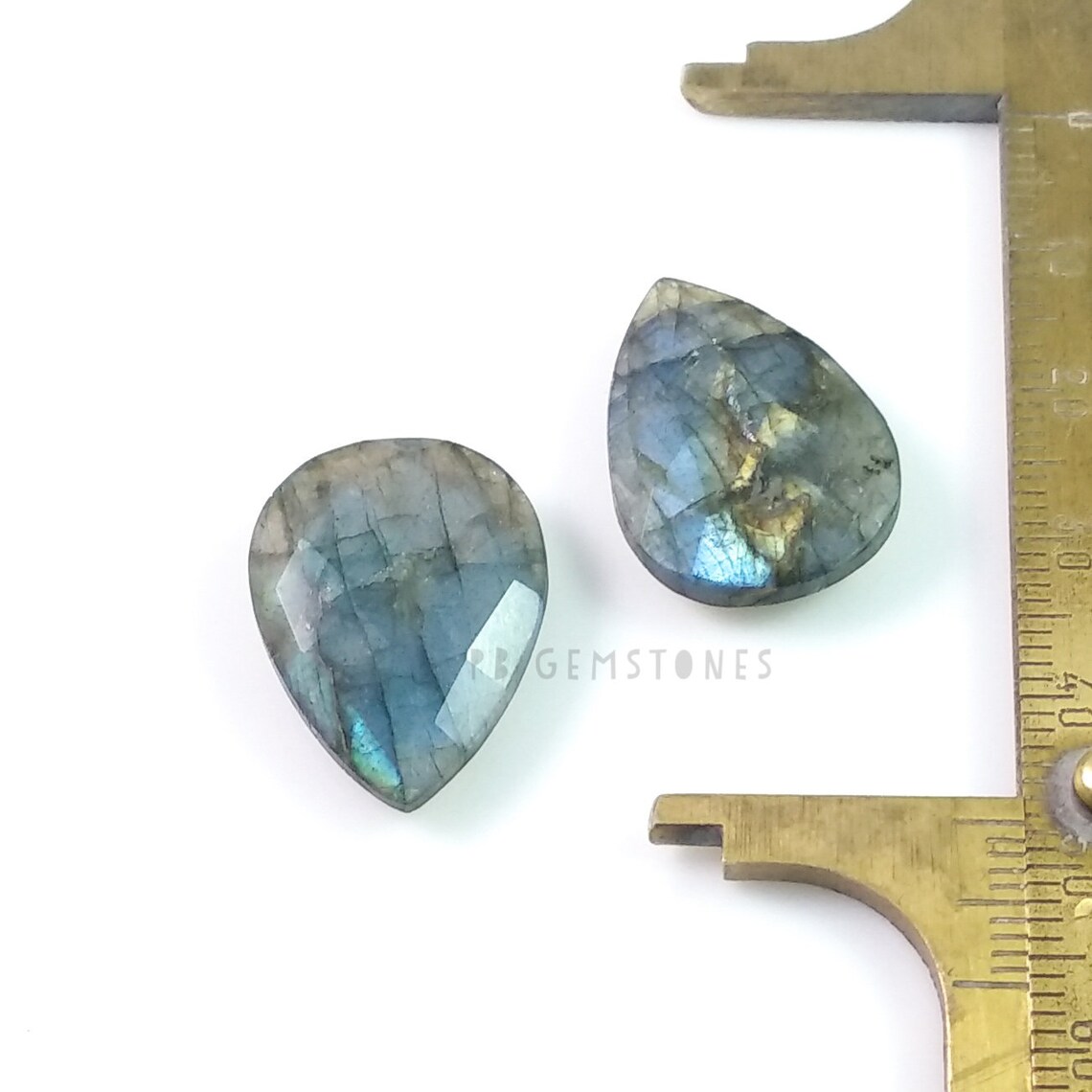 Multi Labradorite 16x22 mm Pear Shape Faceted Cut Briolette | Etsy